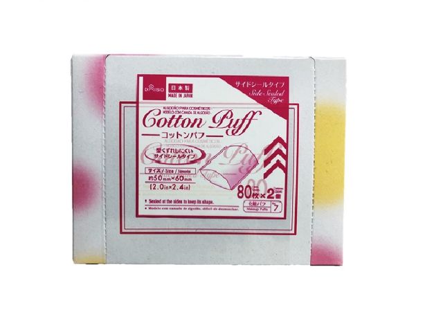 Cotton Puff-Side Sealed Type-80pcs.2Containers – Daiso Australia